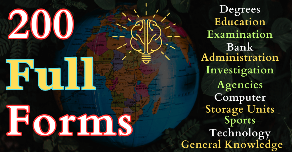 200+ Most Important Full Forms List - General Knowledge - Improvvi.com