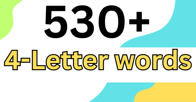 530+ 4-Letter Words – Vocabulary - improvvi.com
